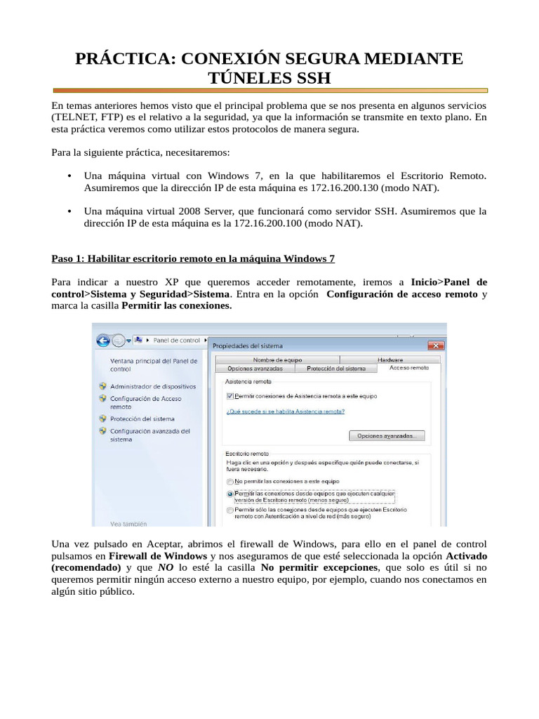 Practica Tuneles SSH | PDF | Cubierta segura | Cortafuegos (informática)