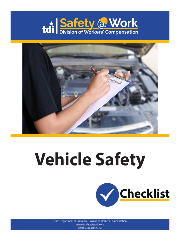 Company Vehicle Safty Checklist | PDF
