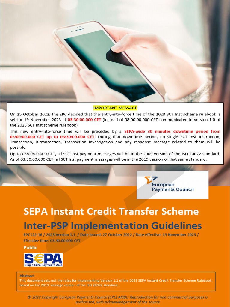 EPC122-16 SCT Inst Inter-PSP IG 2023 V1.1 | PDF