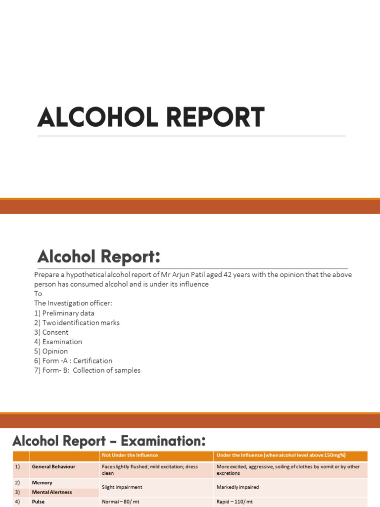 Alcohol Influence Report: Arjun Patil | PDF
