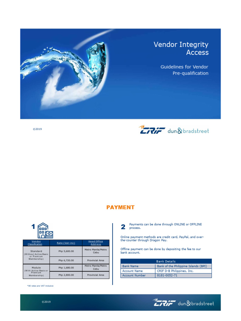 Vendor Pre-qualification Payment Guide | PDF | Payments | Banks