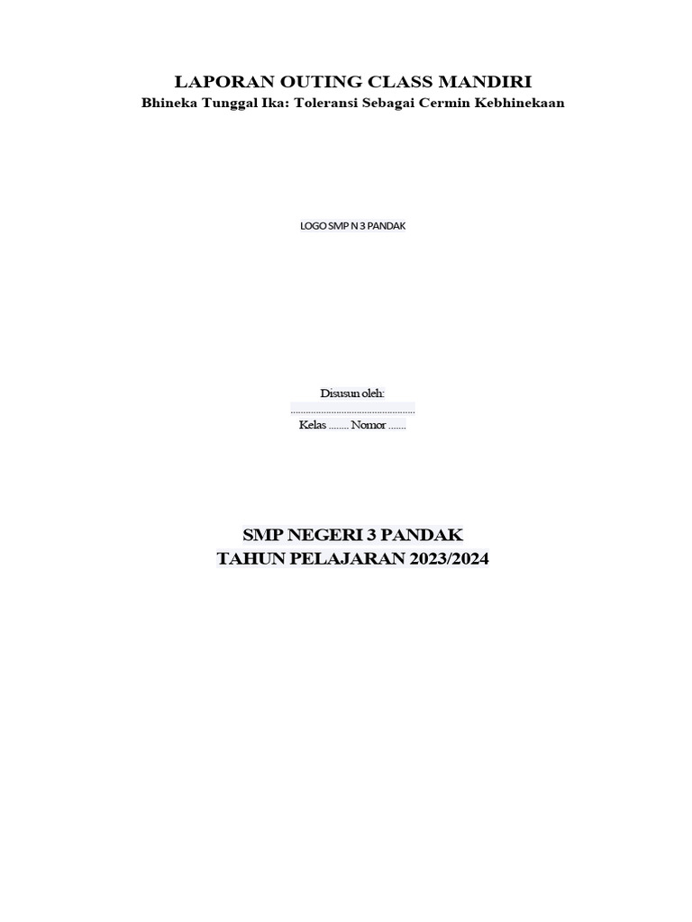 Format Laporan Outing Class Mandiri | PDF