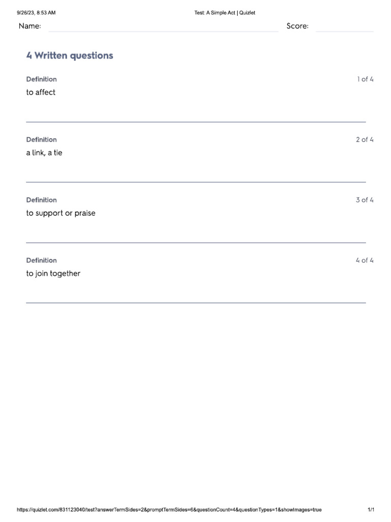 A Simple Act Vocabulary | PDF