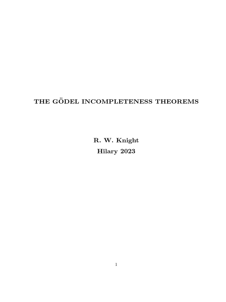Godel's Incompleteness Theorems Explained | PDF | Theorem ...
