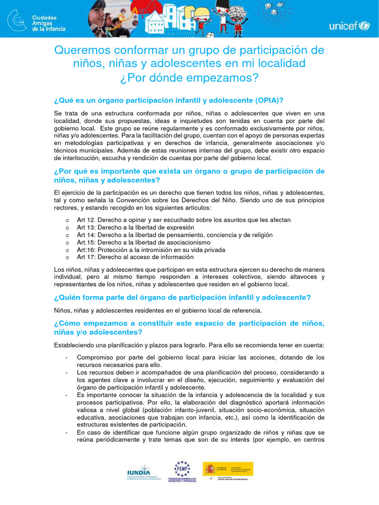 Recursos 2 - 1 - Orientaciones - OPIA | PDF | Unicef | Planificación