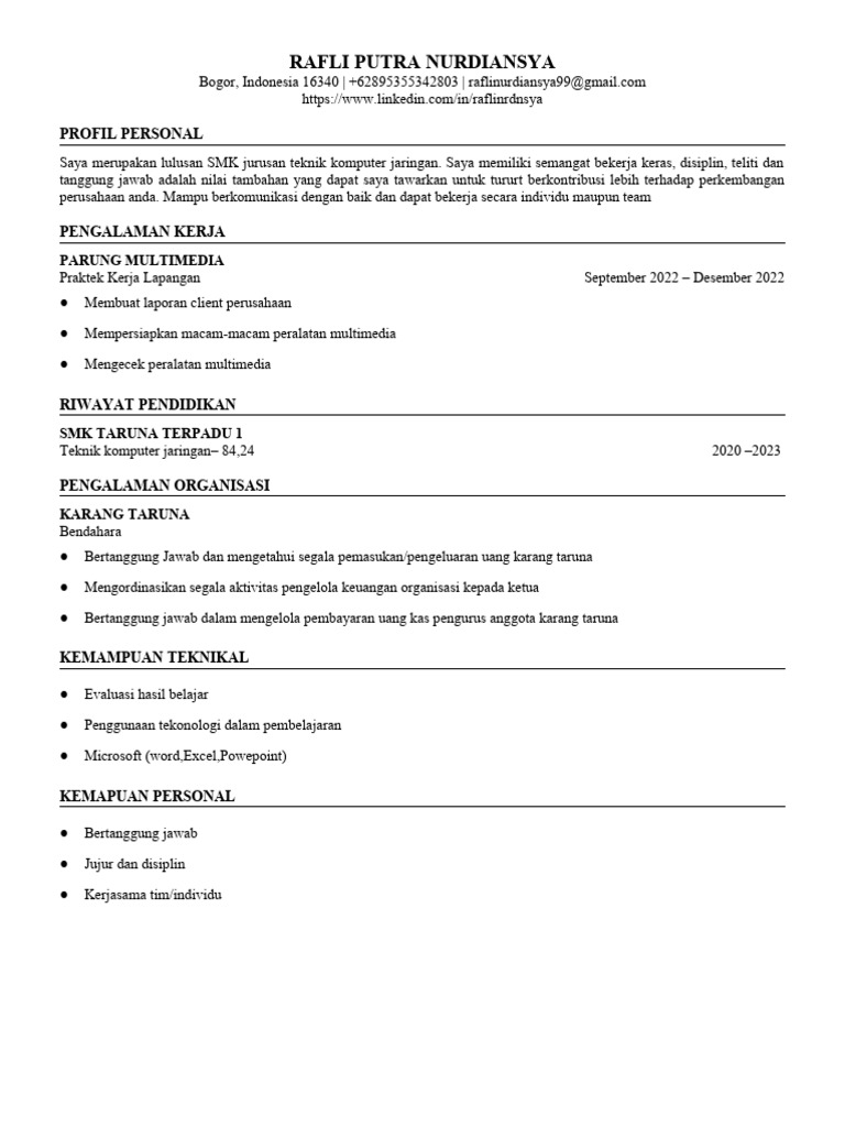 CV ATS Template | PDF