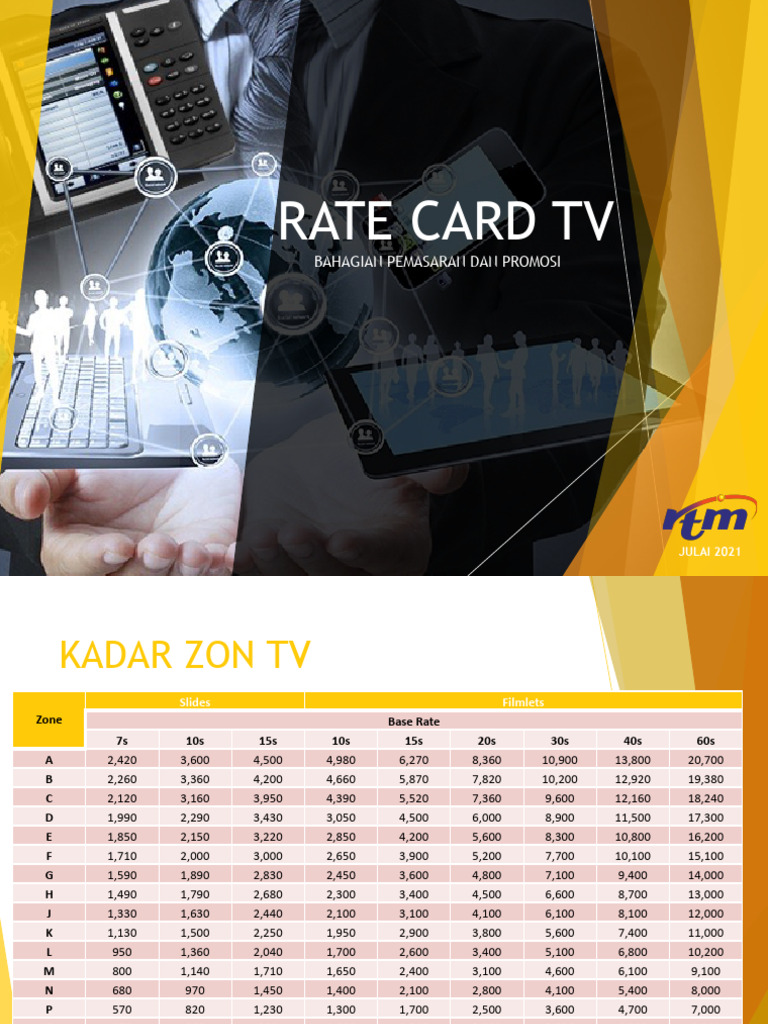 Rate Card TV RTM 2021 | PDF