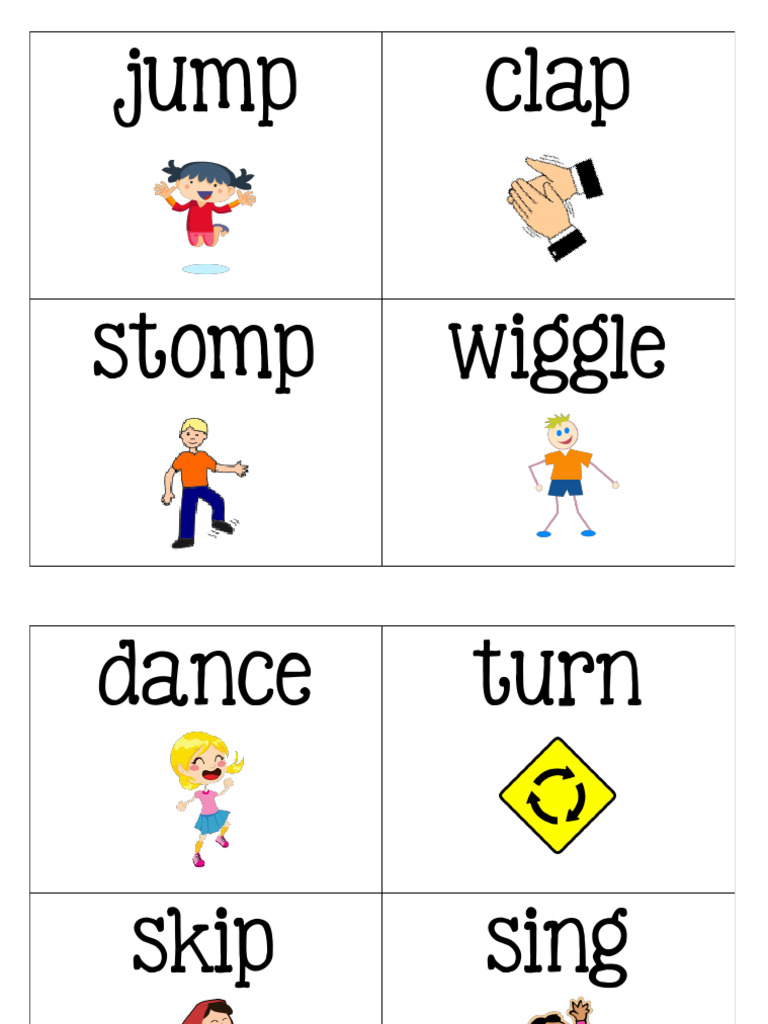 Action Word Bean Bag Toss Printable | PDF