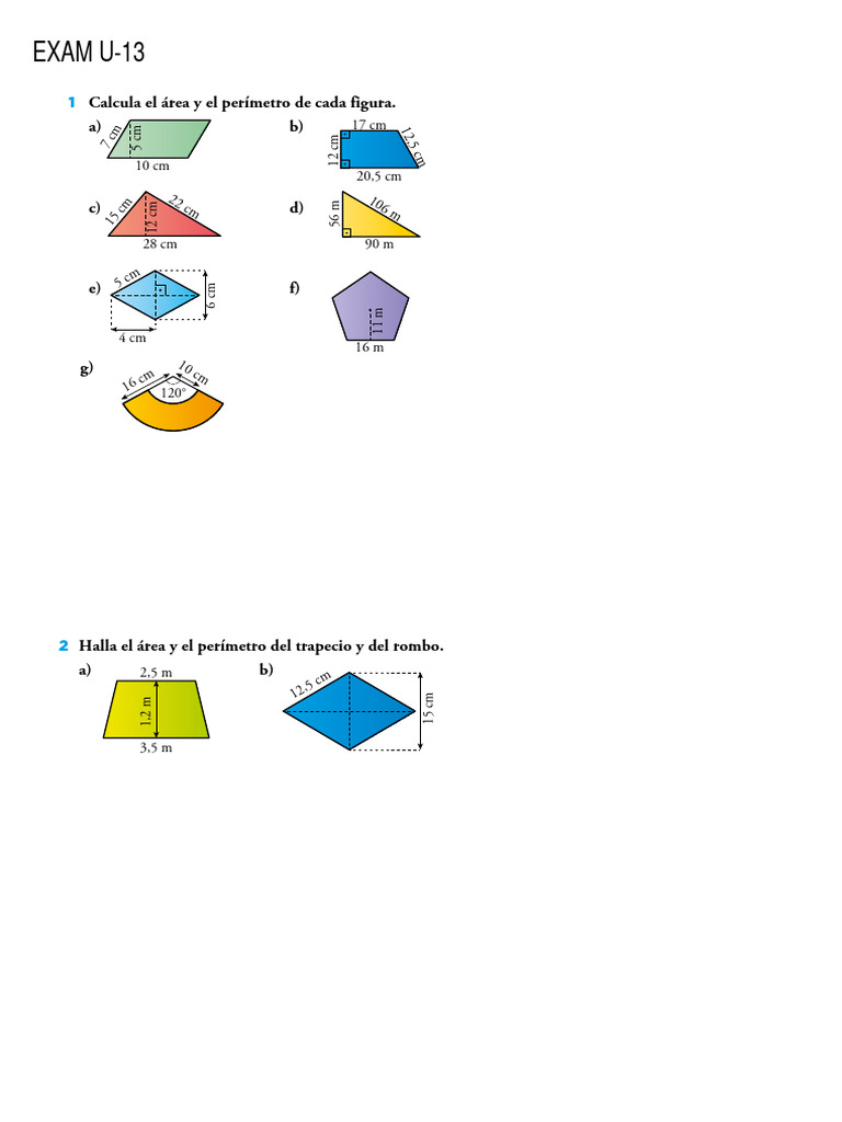 Areas y Perimetros-Exam | PDF | Hogar, jardinería y bricolaje