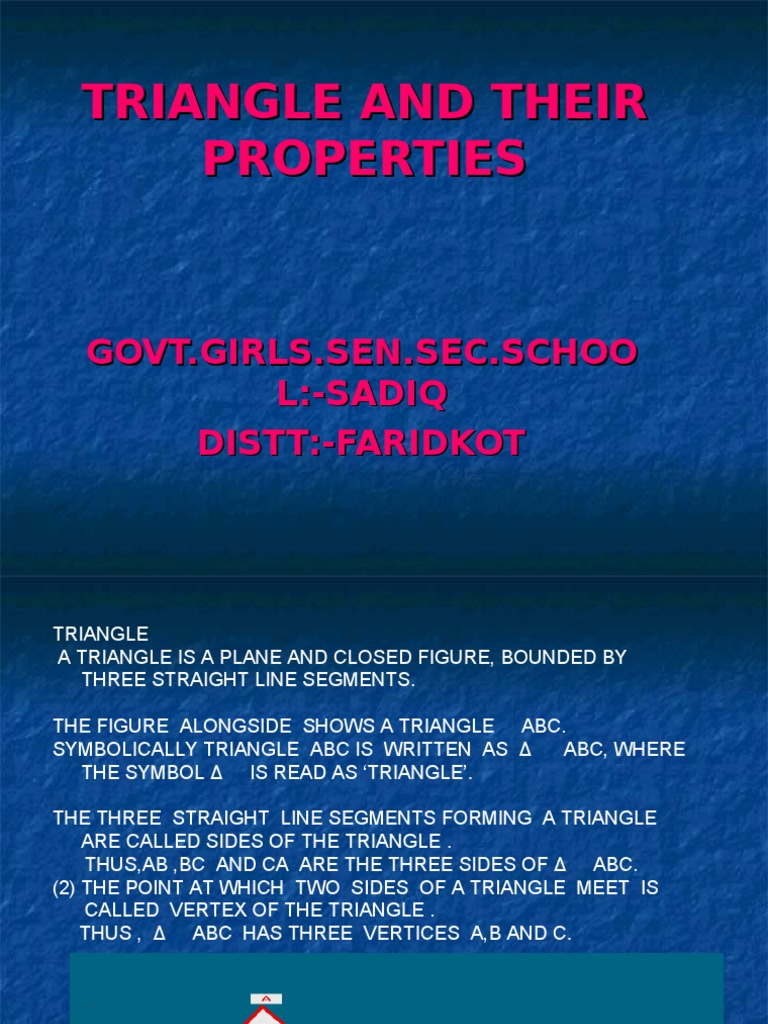 Con & Prop of A Triangle | PDF | Triangle | Perpendicular