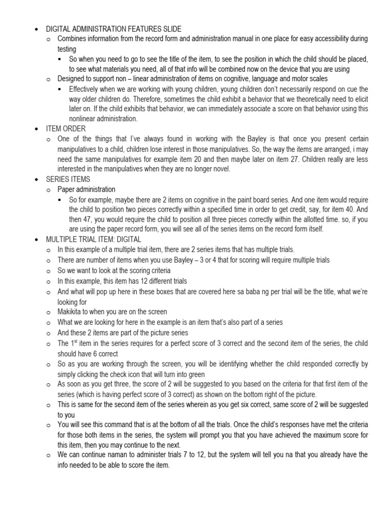 BAYLEY 4 Notes | PDF | Psychological Concepts | Cognition