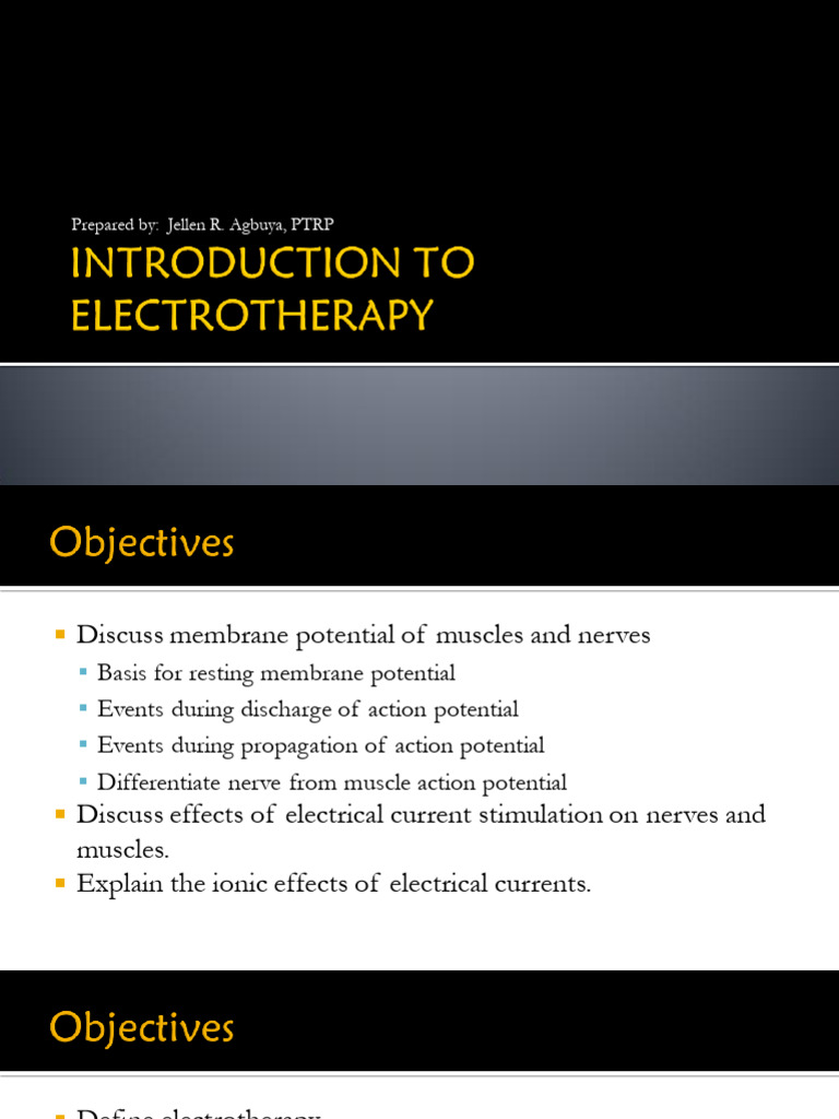 01 Intro To Electrotherapy | PDF | Action Potential | Axon