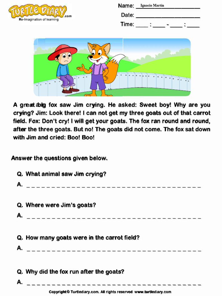Read Comprehension Jim and His Goats and Answer The Questions | PDF