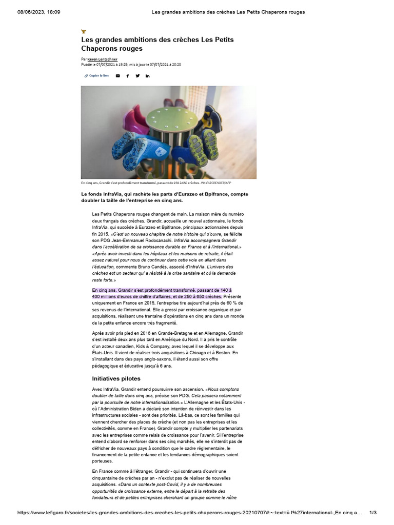 Les Grandes Ambitions Des Crèches Les Petits Chaperons Rouges | PDF