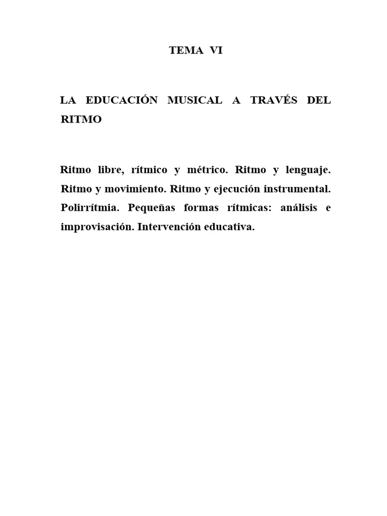 Educación Musical: Ritmo y Movimiento | PDF | Estudios de idiomas ...