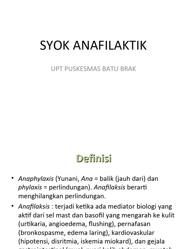 Syok Anafilaktik | PDF | Kesehatan Holistik