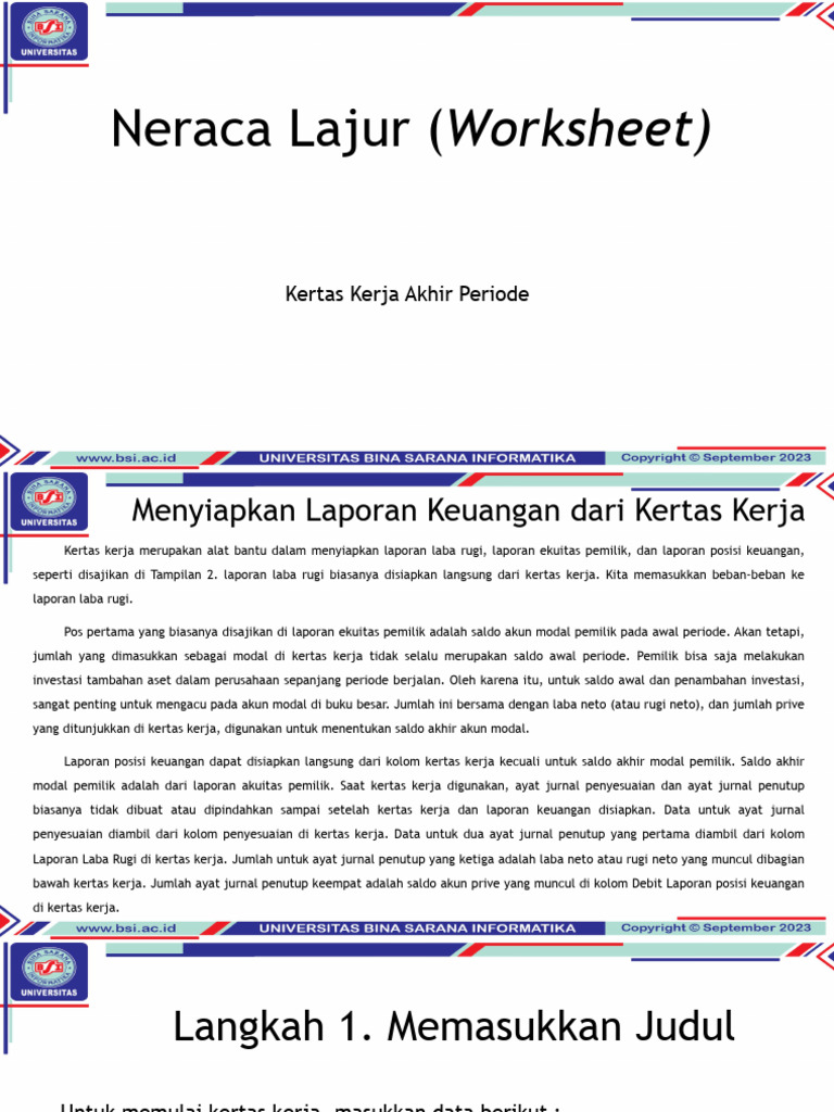Panduan Kertas Kerja Akuntansi | PDF
