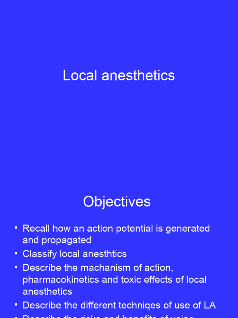 Local Anesthetics | PDF | Wellness