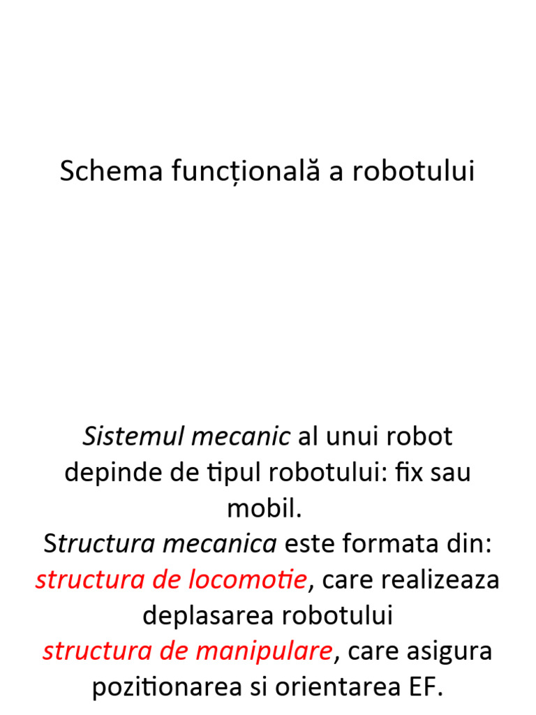 Schema Funcțională a Robotului | PDF