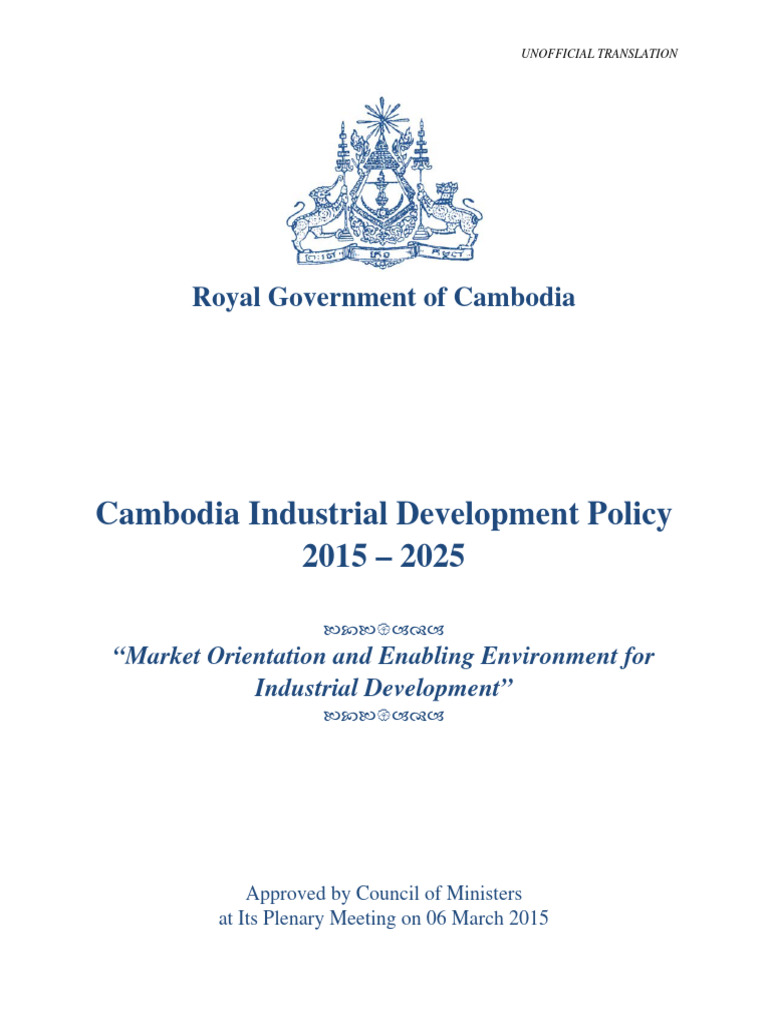 Cambodia Industrial Development Policy 2025 | PDF | Economic Growth ...