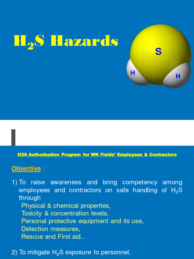 H2S Hazards | PDF | Cardiopulmonary Resuscitation | Chemistry