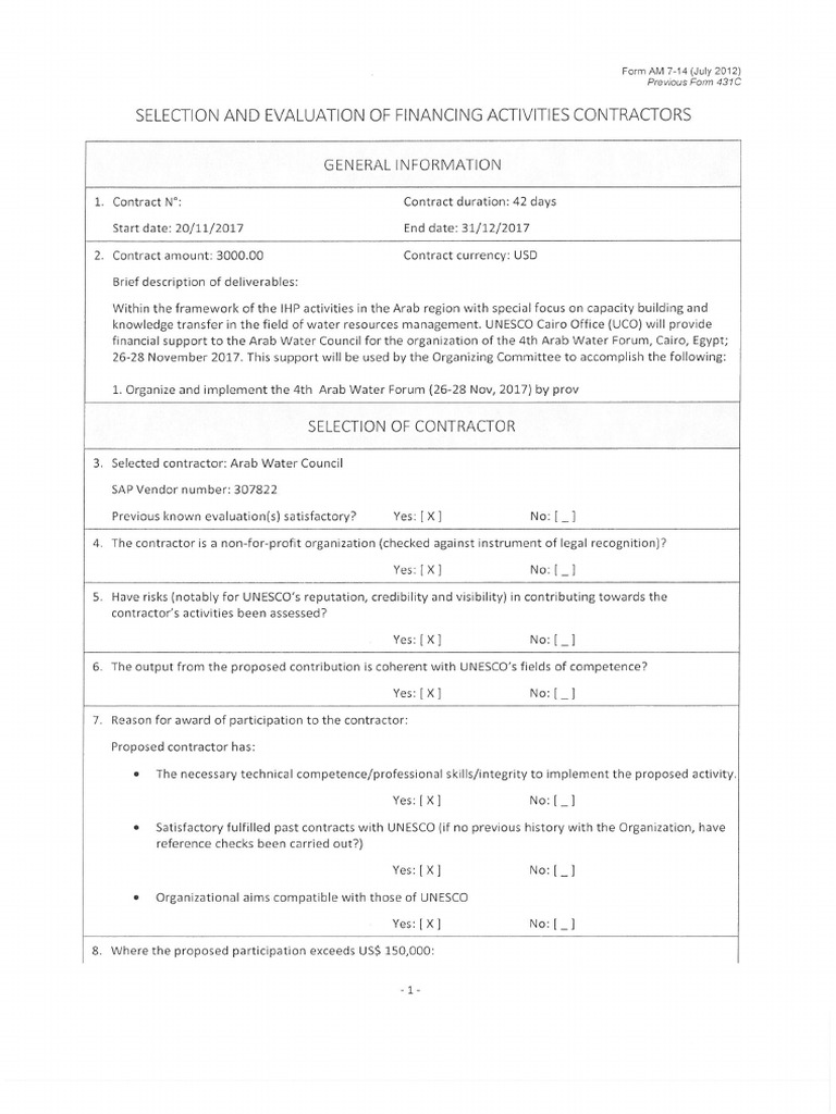 Selection Form AWC 4th AWF | PDF