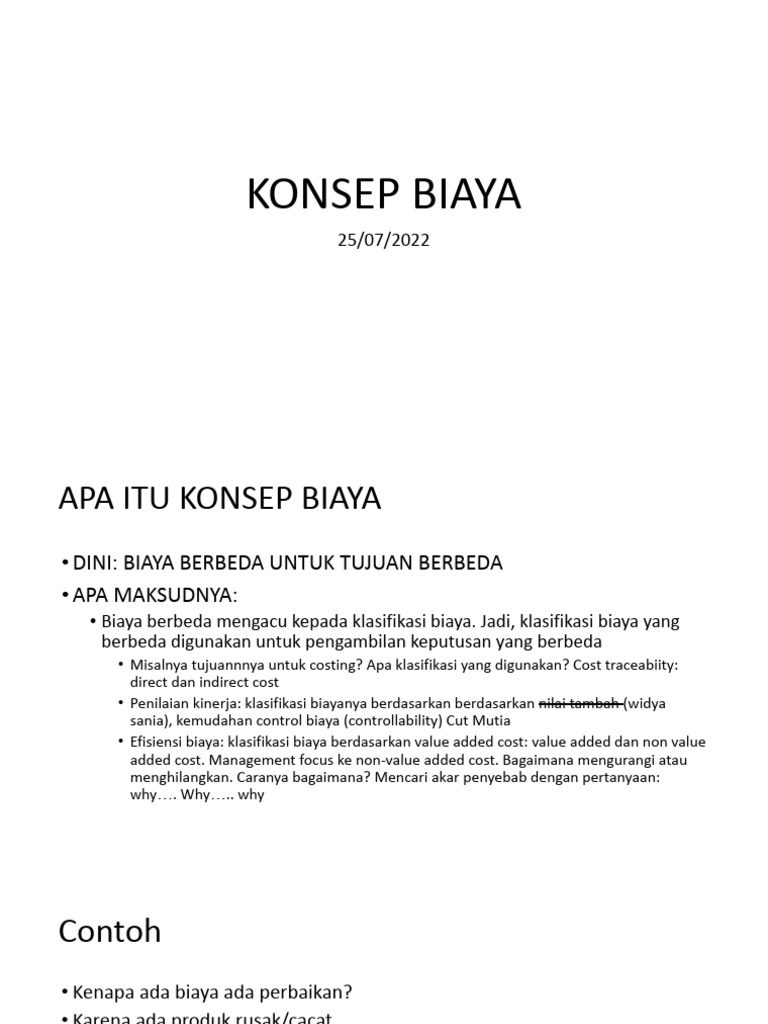 Konsep Biaya untuk Manajemen | PDF