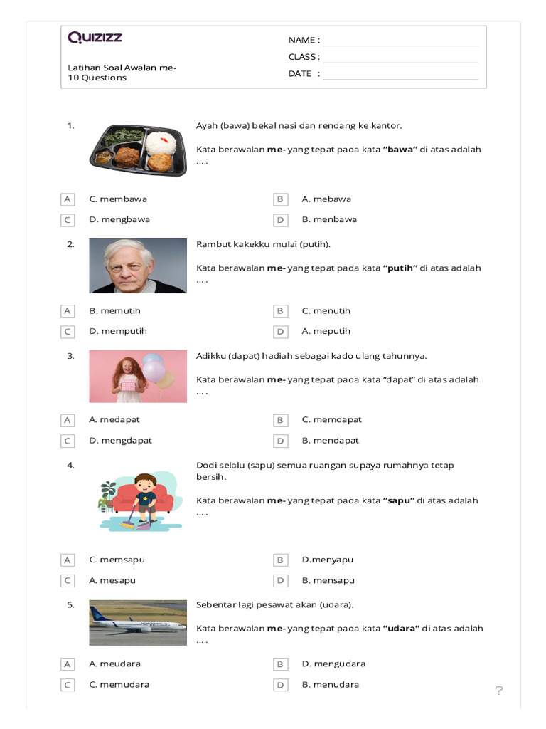 Latihan Soal Awalan Me | PDF