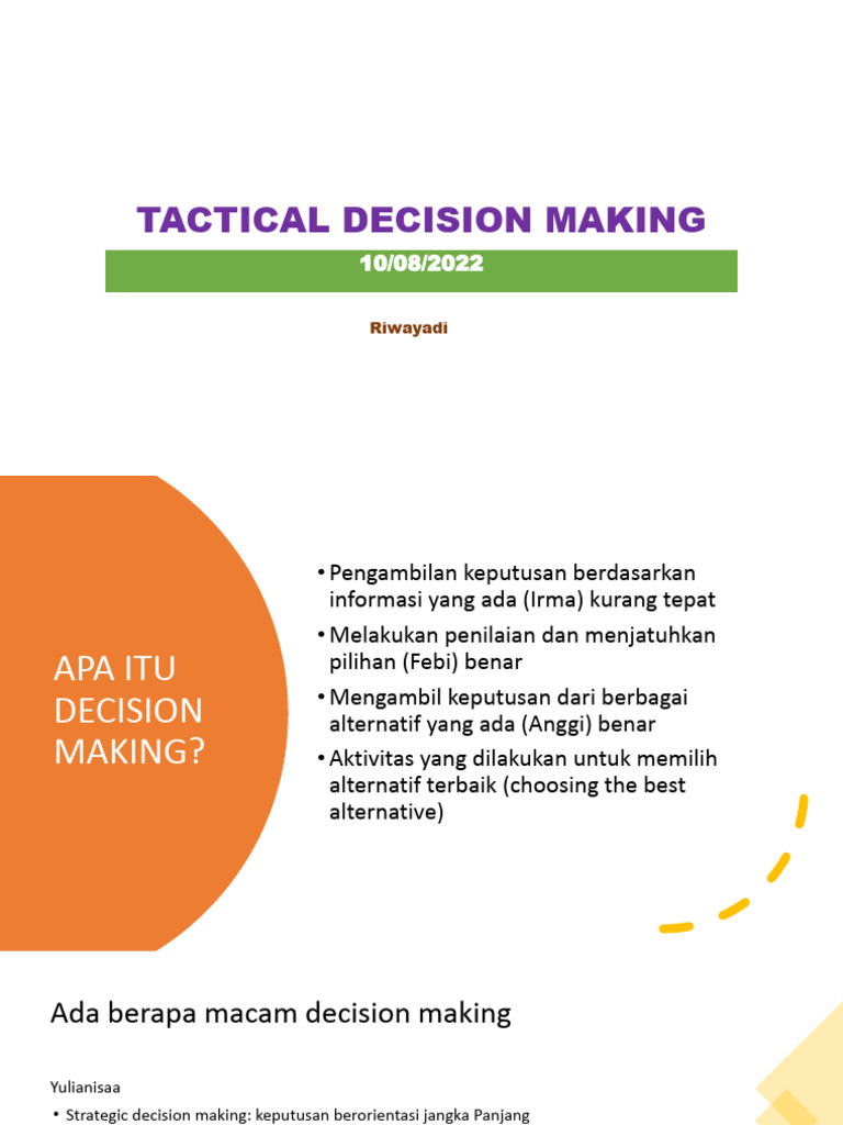 06 - Tactical Decision Making | PDF