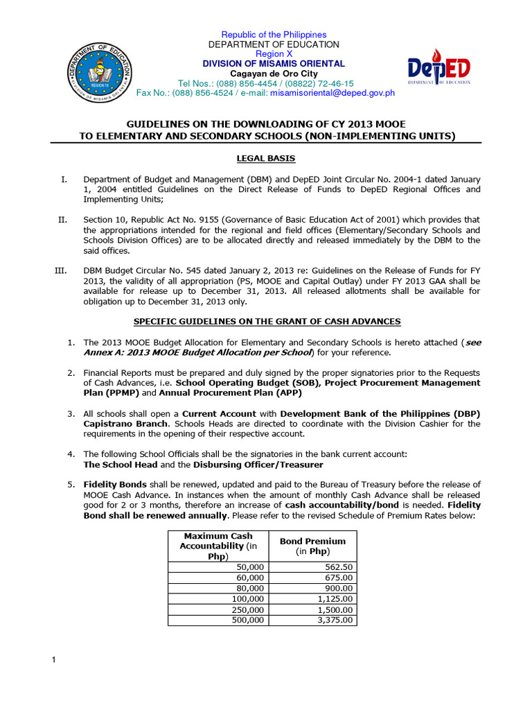 mooe_downloading_guidelines_2013 | PDF