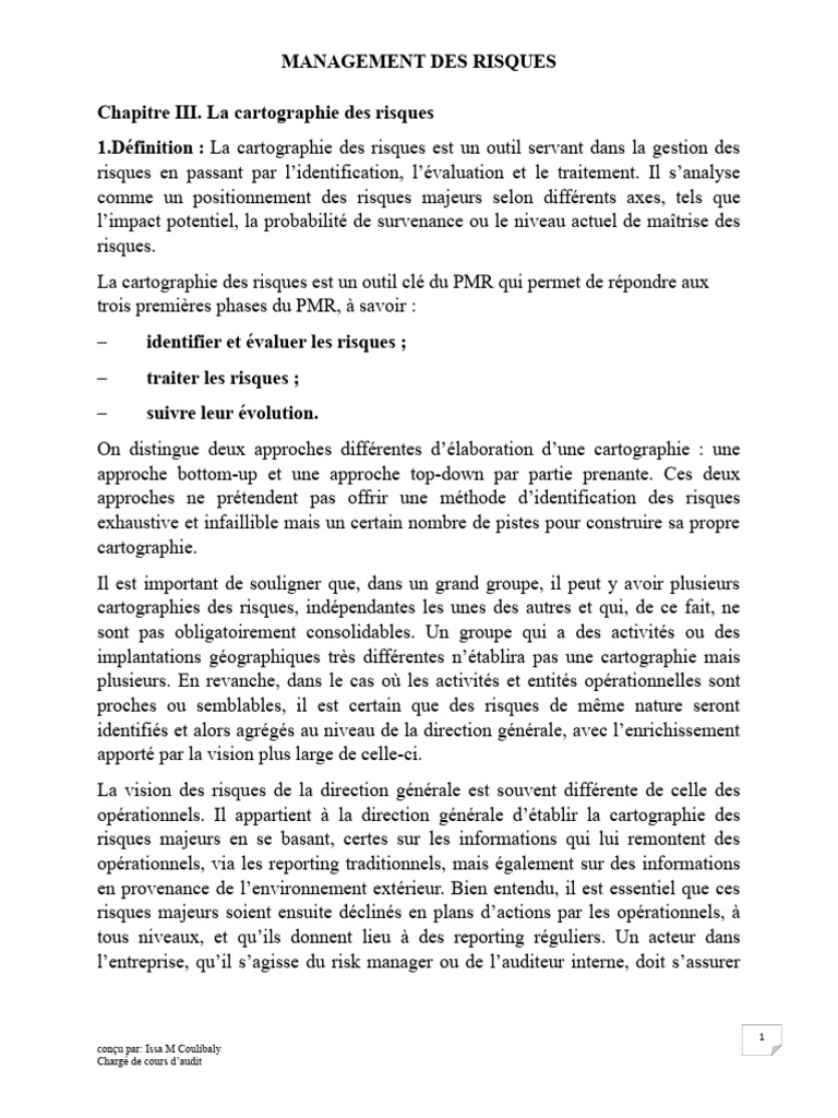 ChapitreIII. La Cartographie Des Risques | PDF | Risque | Audit