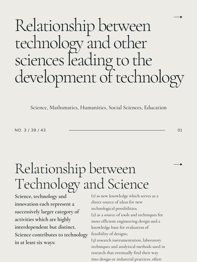 Relationship Between Technology and Other Sciences Leading To The ...