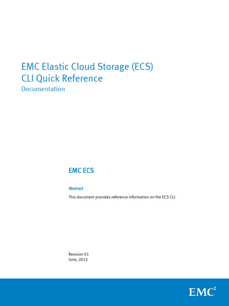 ECS CLI Reference | PDF ECS CLI Reference | PDF