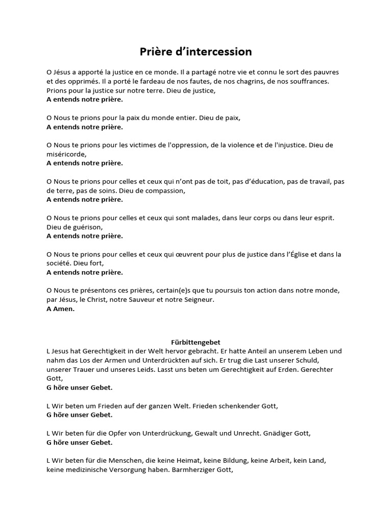 Prieres D Intercession | PDF