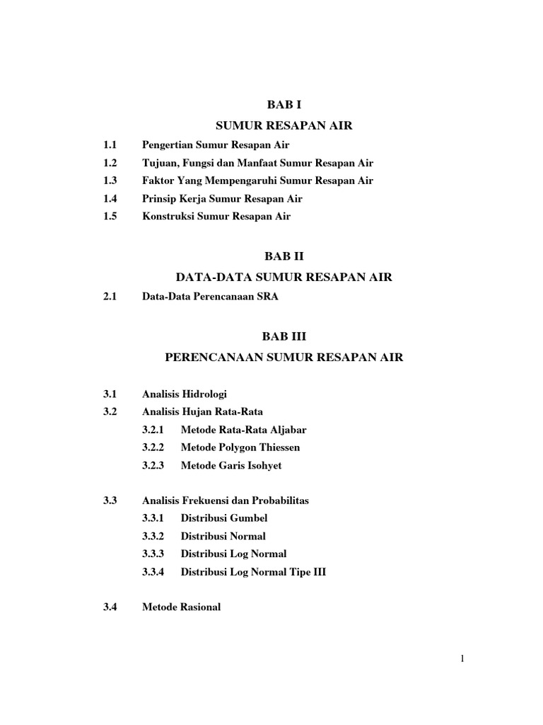 Outline Sumur Resapan Air | PDF
