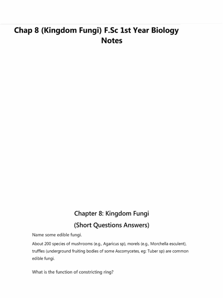 Chapter 8 Biology Notes 11th Class Short | PDF