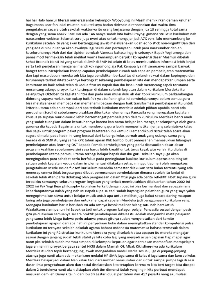 Transkrip Struktur Kurikulum Merdeka | PDF