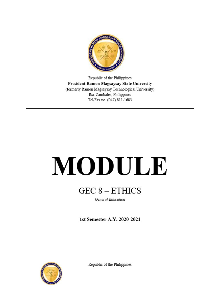 Gec 8 Ethics Module | PDF | Pleasure | Utilitarianism