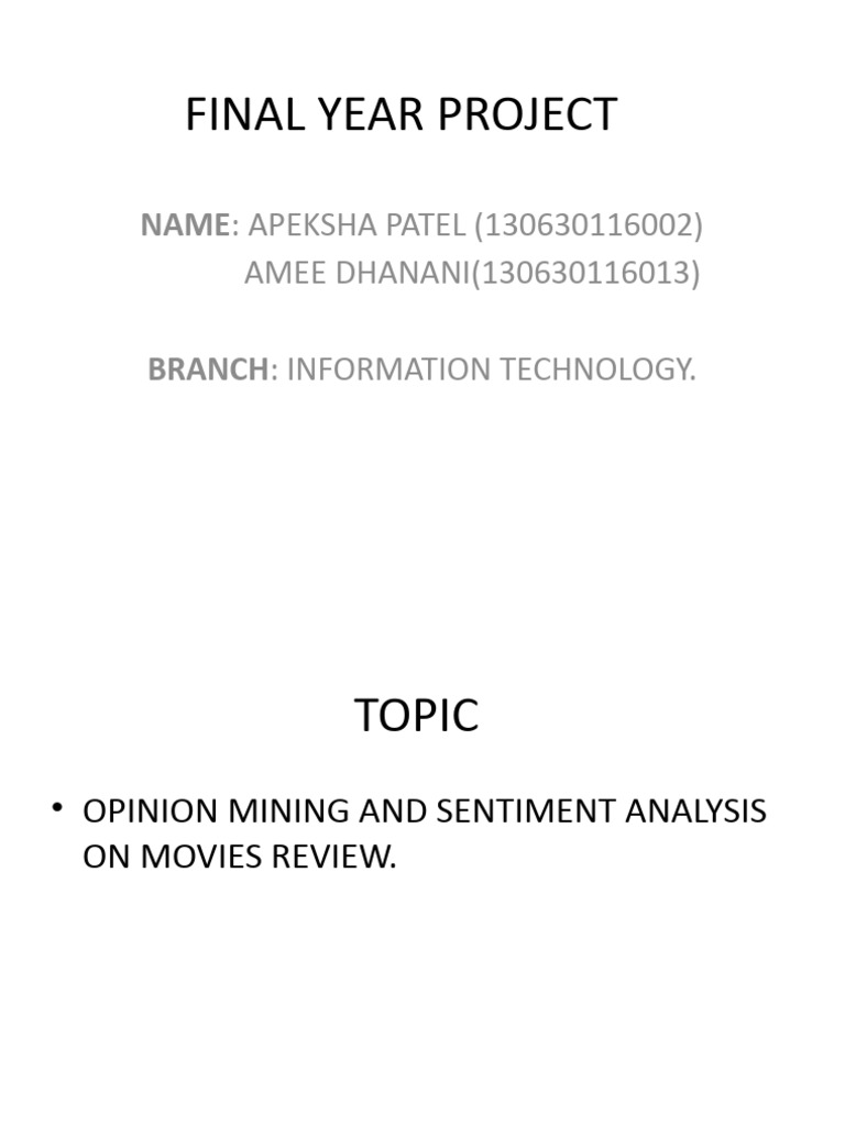 Final Year Project | PDF