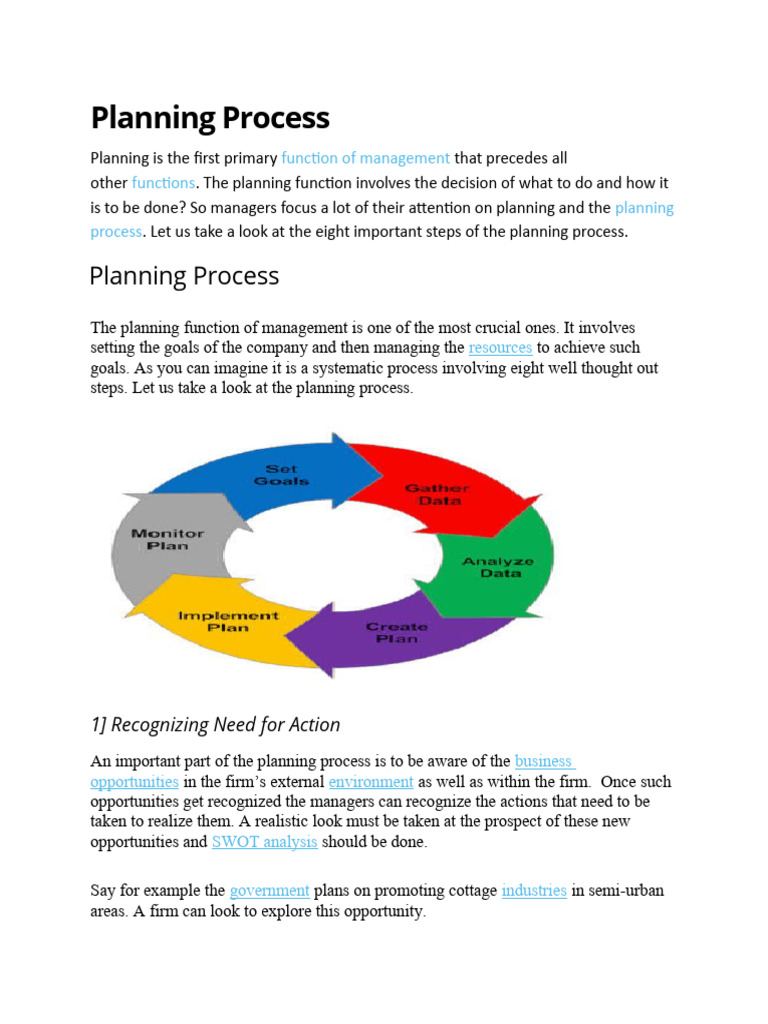 Planning Process | PDF