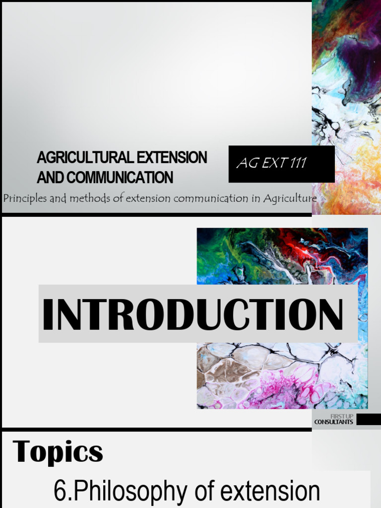 Agricultural Extension and Communication (AG EXT 111) | PDF