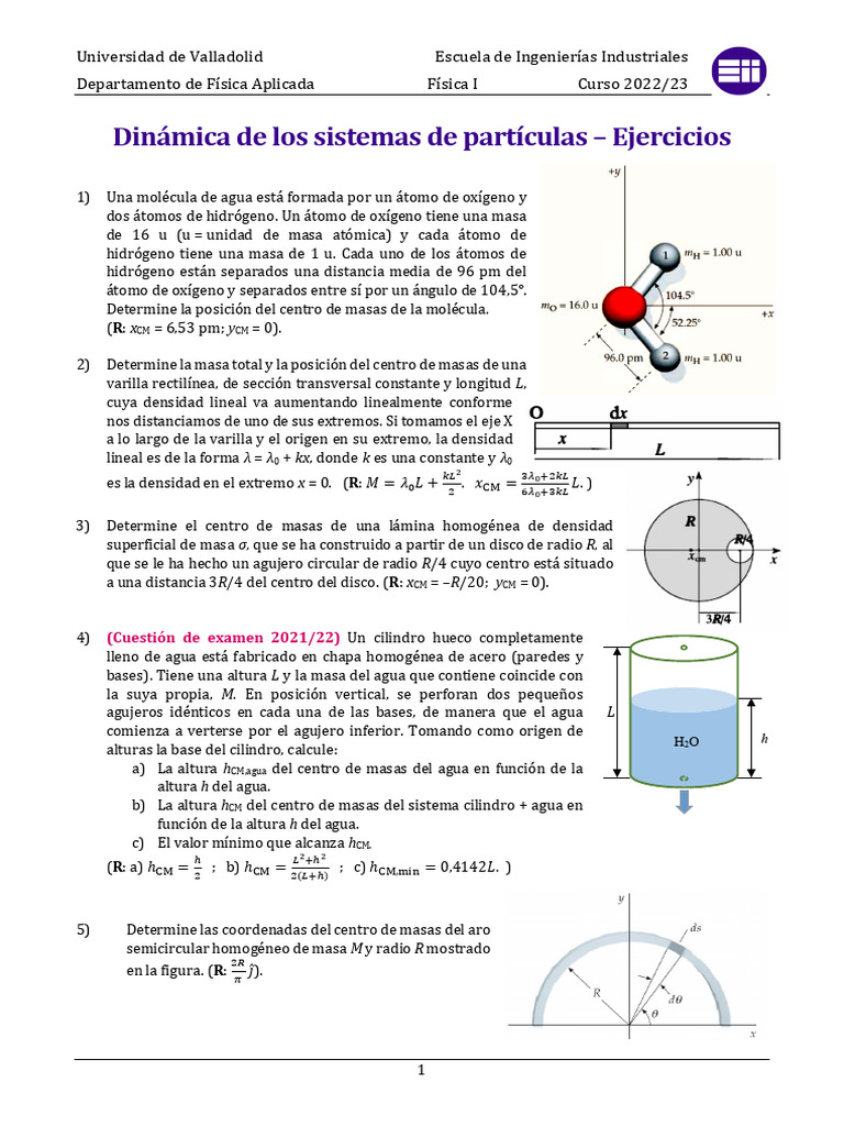 Tema 4 - Dinámica - de - Los - Sistemas - de - Partículas-Ejercicios | PDF | Métodos y ...
