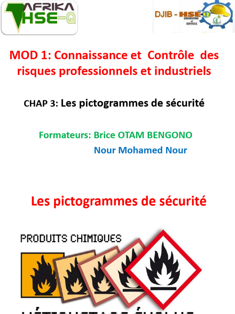++chap 3 Les Pictogrammes de Securite Du Module 1 | PDF