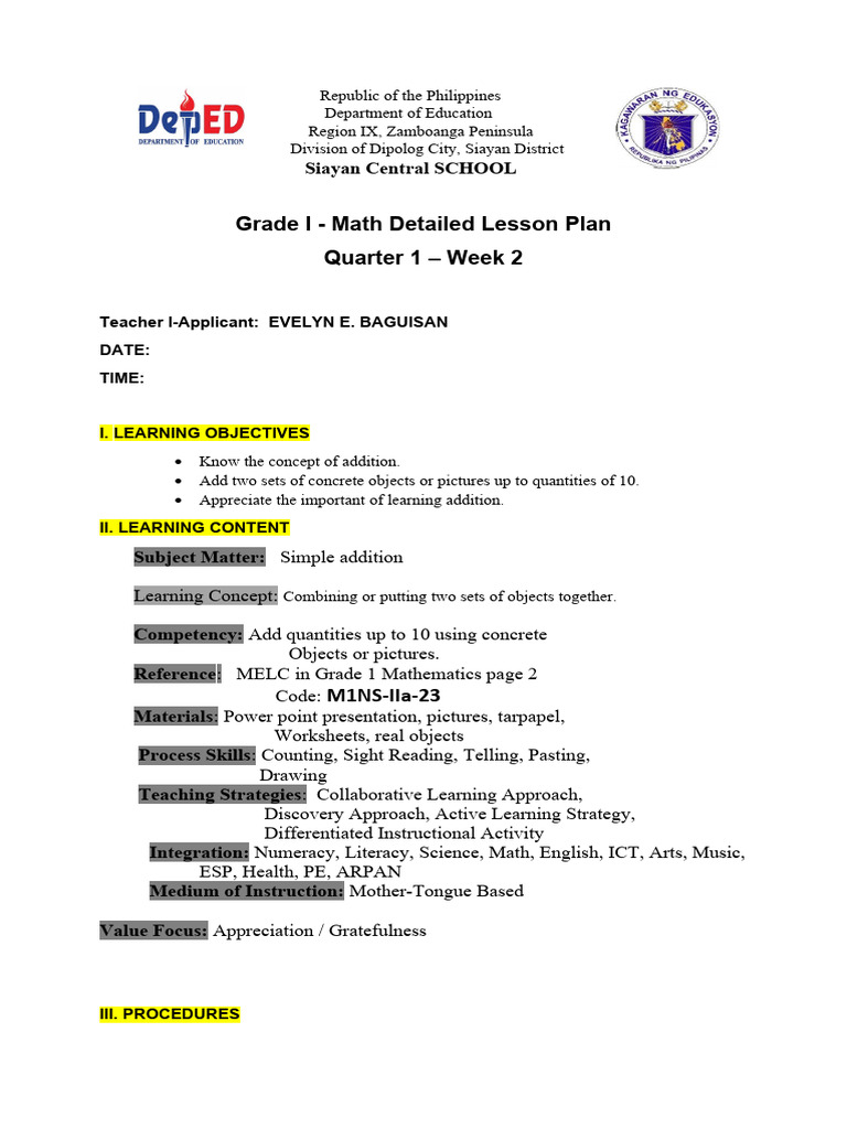 Detailed Lesson Plan | PDF | Lesson Plan | Teachers