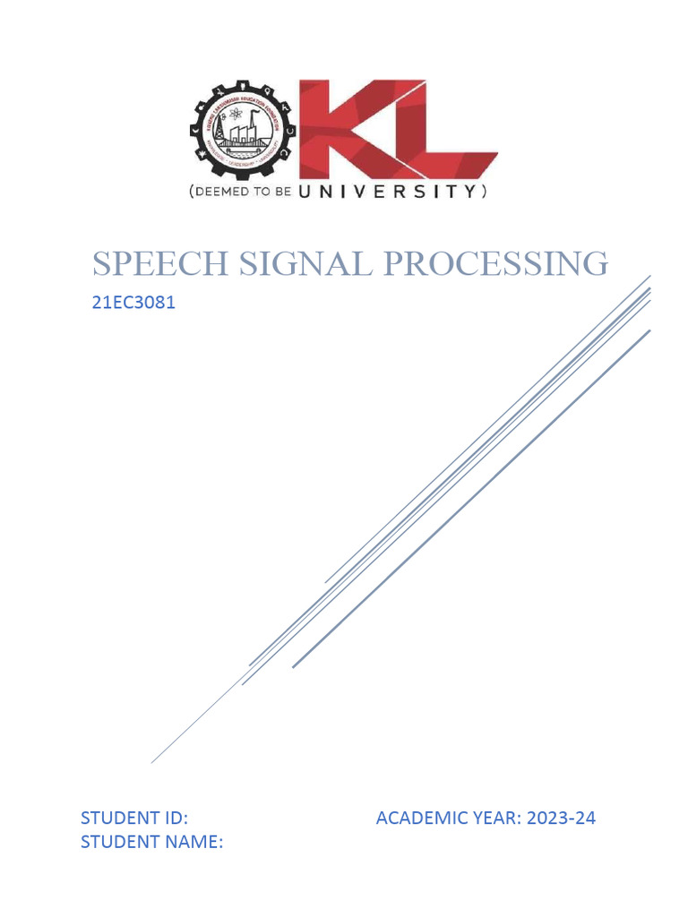 Speech Signal Processing Lab Guide | PDF | Computers