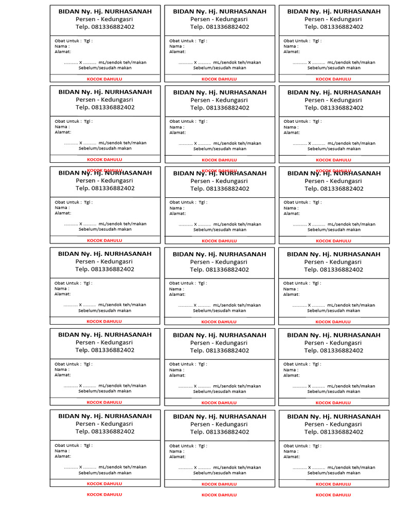 Instruksi Penggunaan Obat | PDF