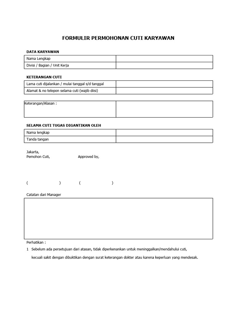 Form Cuti | PDF
