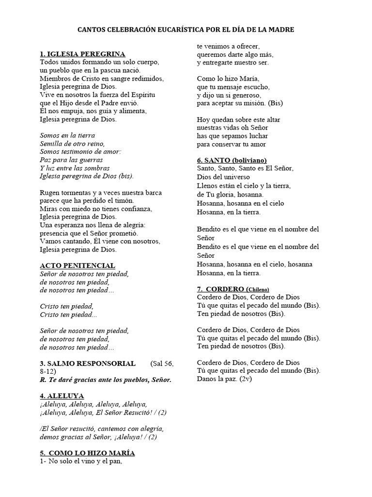 Cantos Misa | PDF | Cristo (título) | Misa (liturgia)