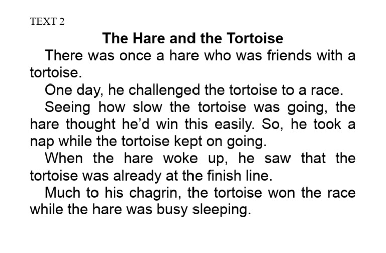 The Hare and the Tortoise | PDF