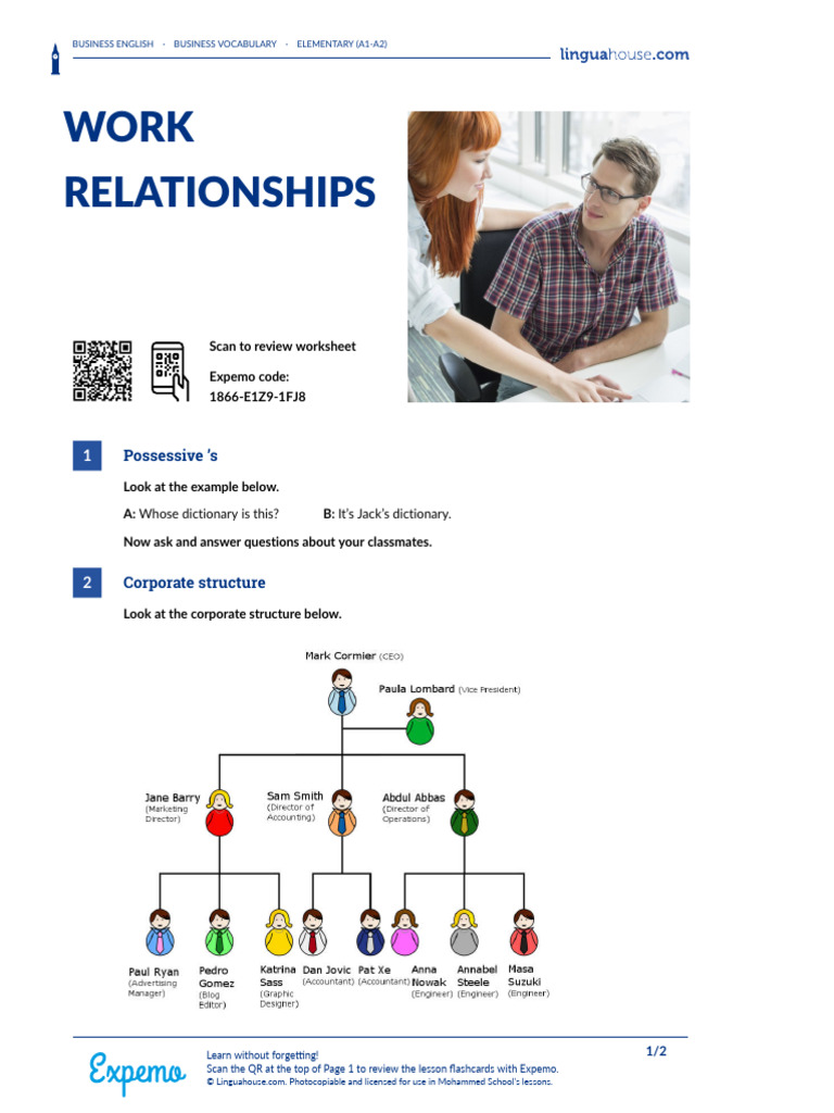 Work Relationships British English Student Ver2 | PDF